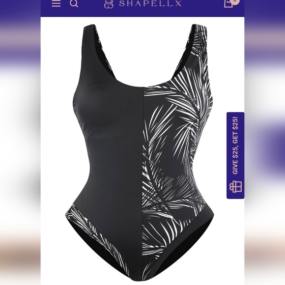 Shapellx | Swim | Shapellx Asymmetrical Print Shaping Swimsuit 3x Nwt ...
